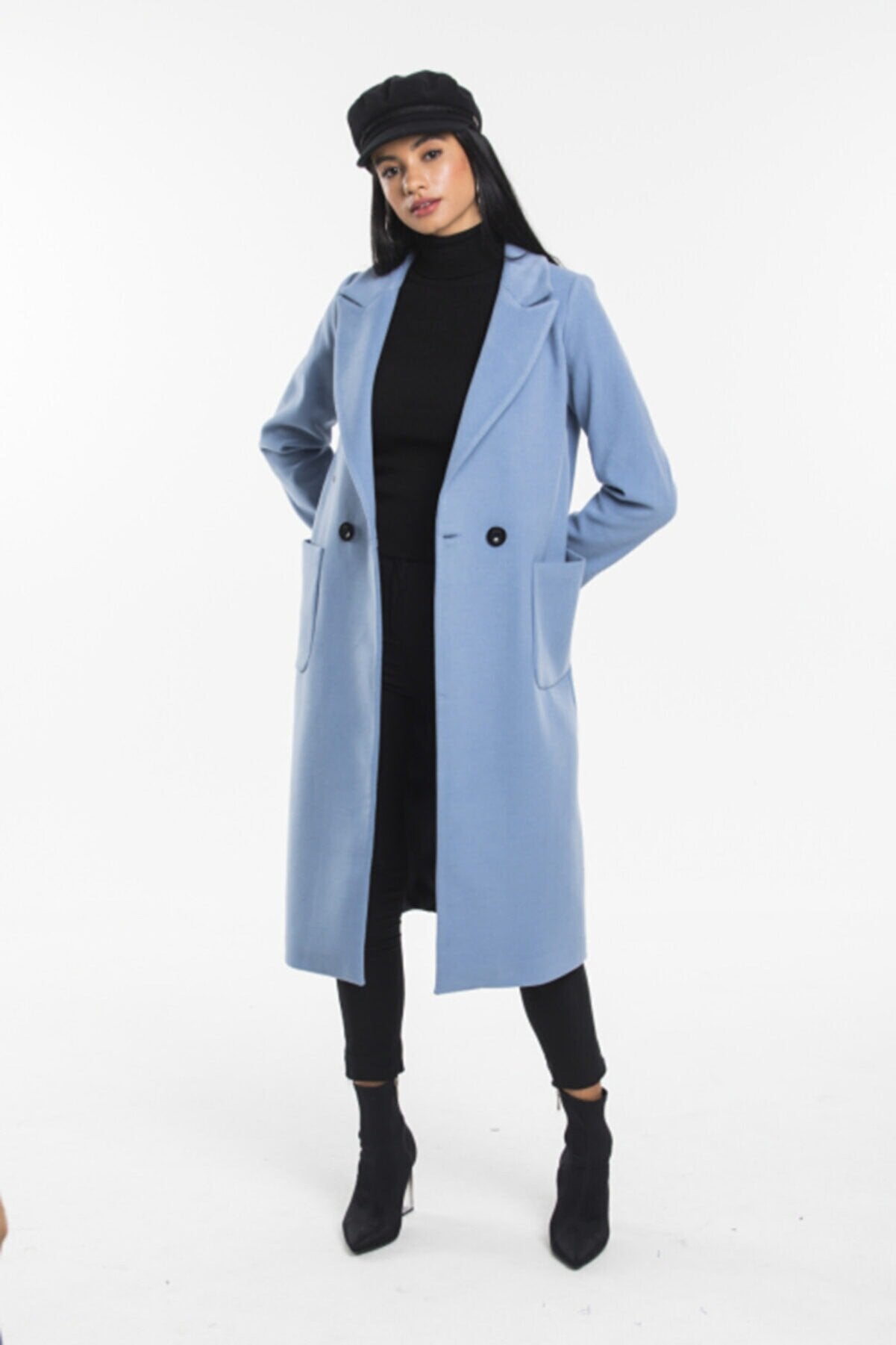 LaDonna Ladies Double Buttons Double Breast Long Coat 70581 – Enem ...